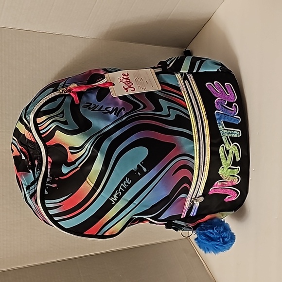 Justice | Accessories | Justice 2 Piece 7 Backpack Set Black Multineon ...